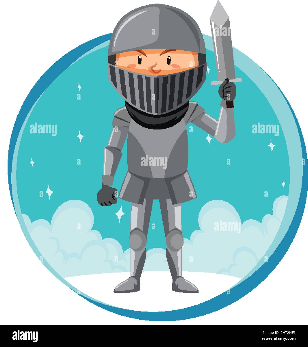 Fantasy knight character on white background illustration Stock Vector ...