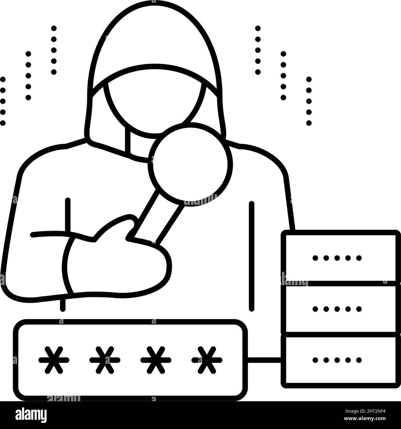 hacker digital thief line icon vector illustration Stock Vector Image ...