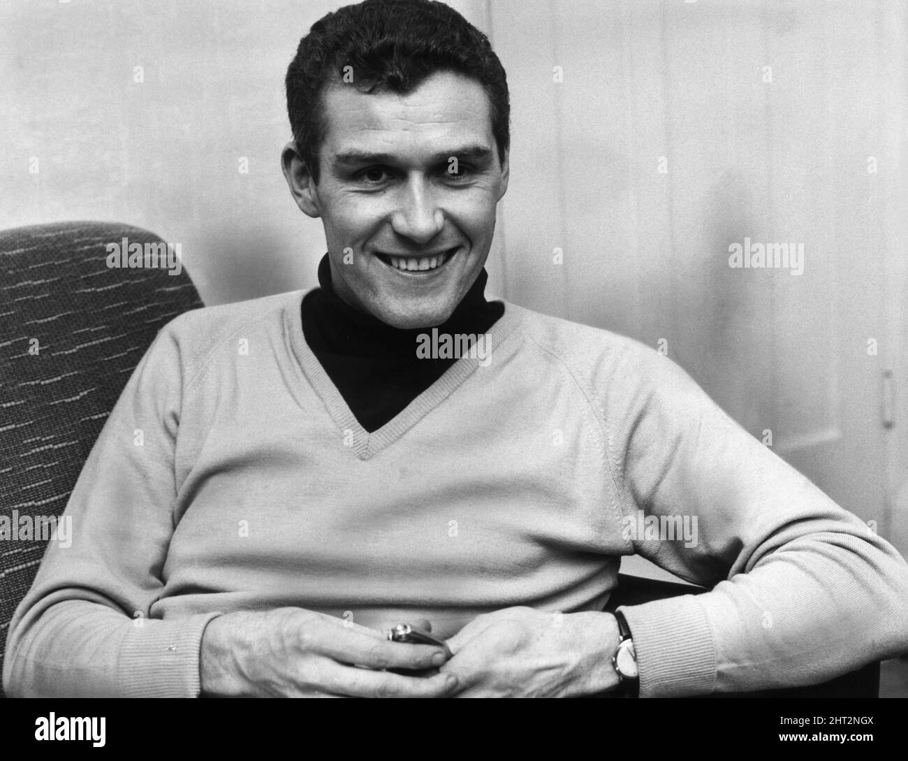 Portrait of Arsenal goalkeeper Jim Furnell at his home in Southgate ...