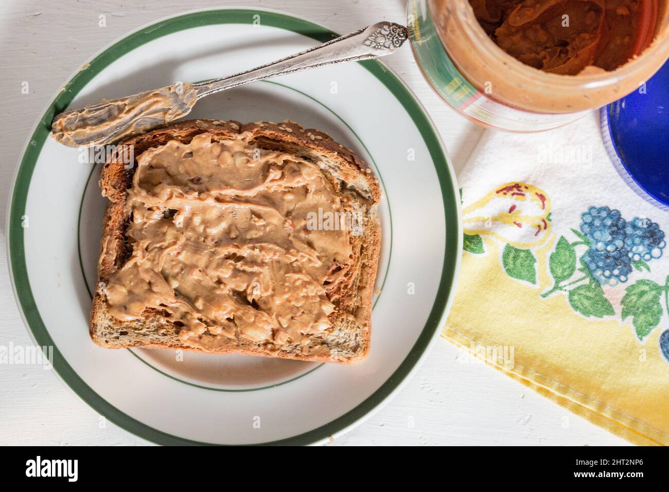 Toast and peanut butter and coffee hi-res stock photography and images ...