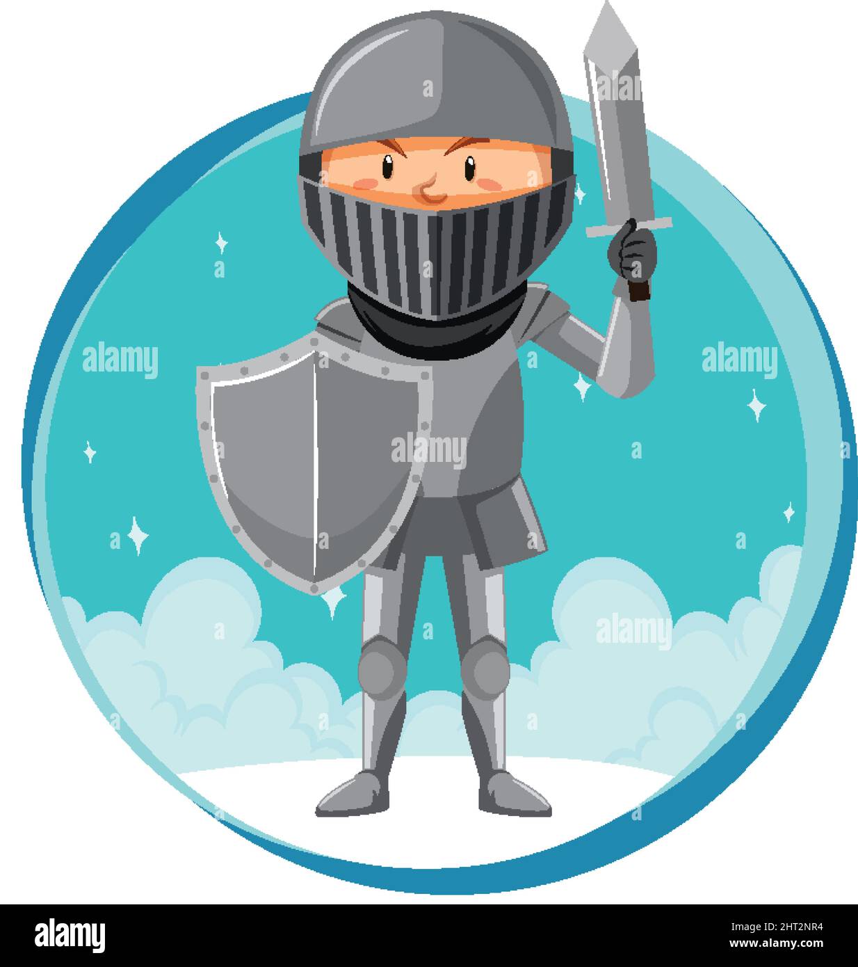 Fantasy knight character on white background illustration Stock Vector ...