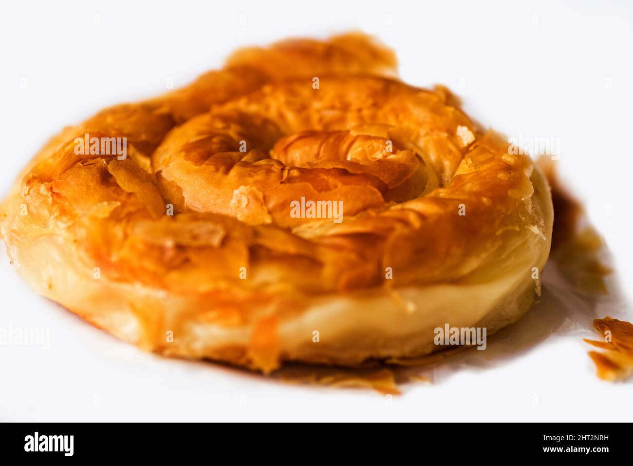Tyropita strifti, greek spiral pastry from filo dough (puff pastry ...