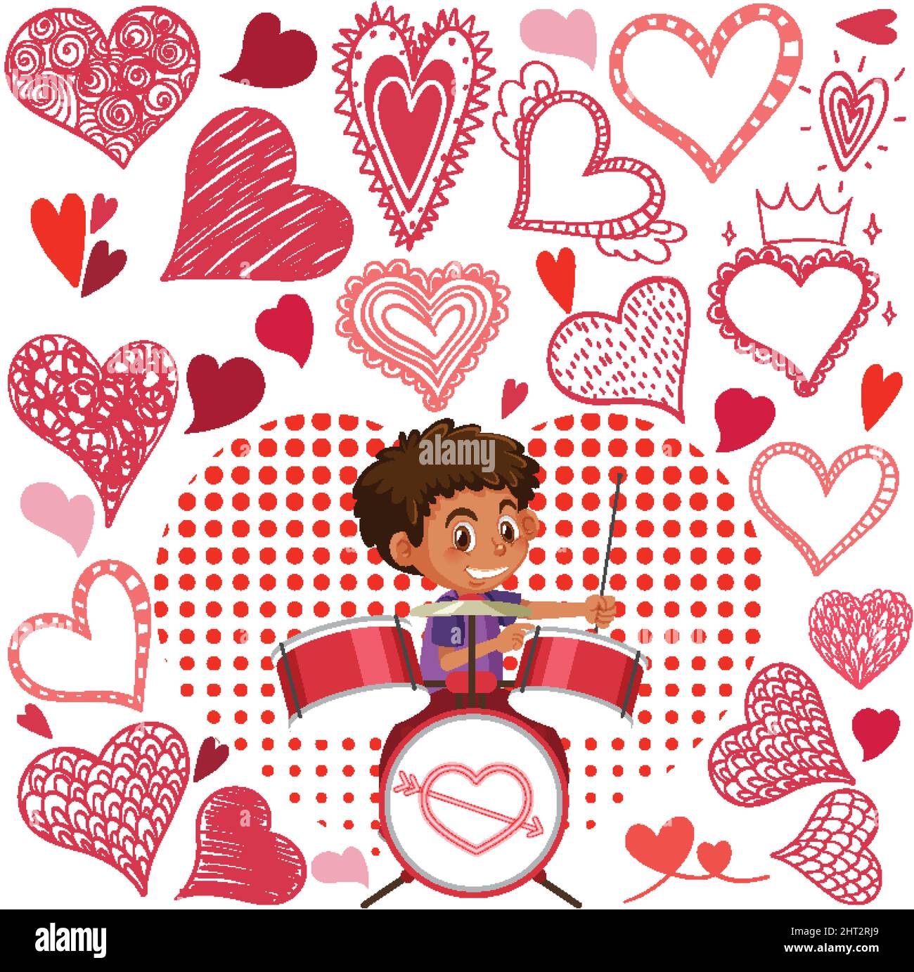Valentine theme with many hearts illustration Stock Vector Image & Art ...