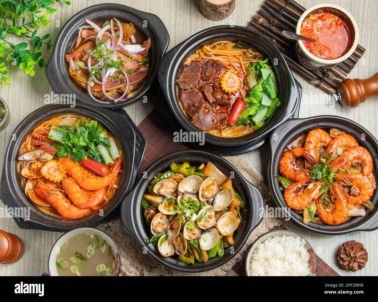 Slective choice of chinese food table, Sanxian Rice Noodles in ...