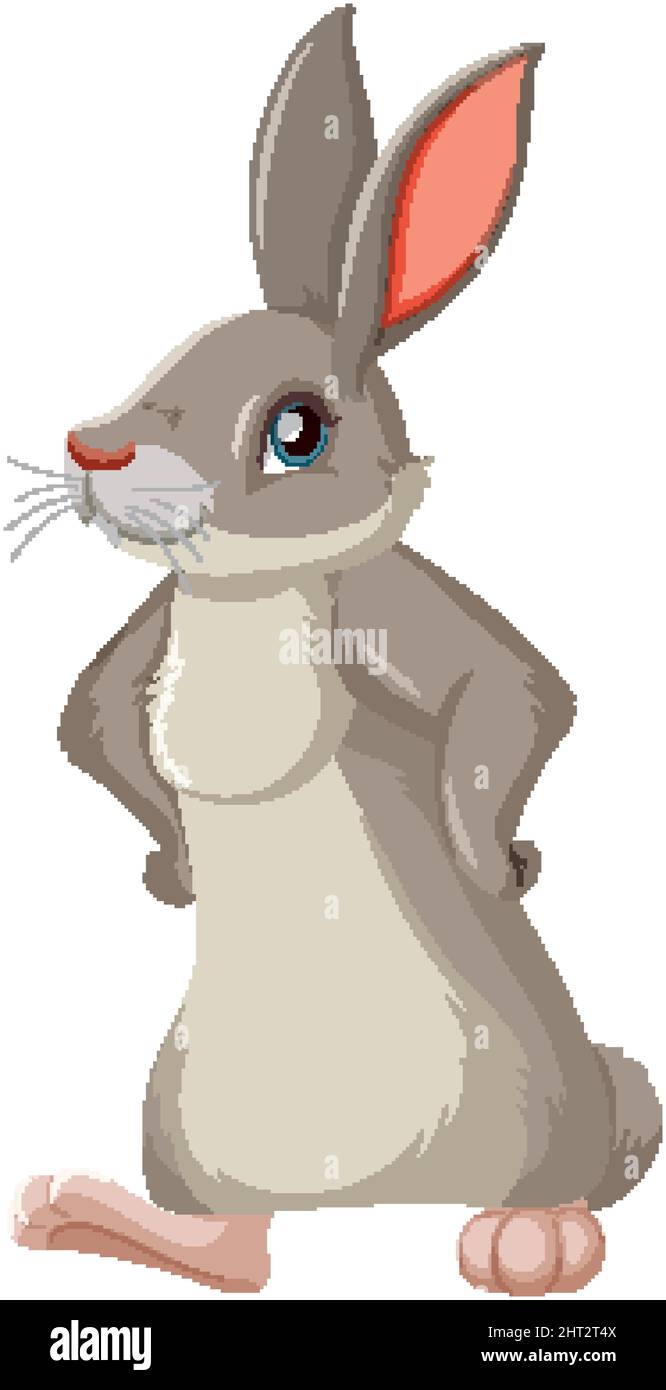 Cute rabbit standing alone illustration Stock Vector Image & Art - Alamy