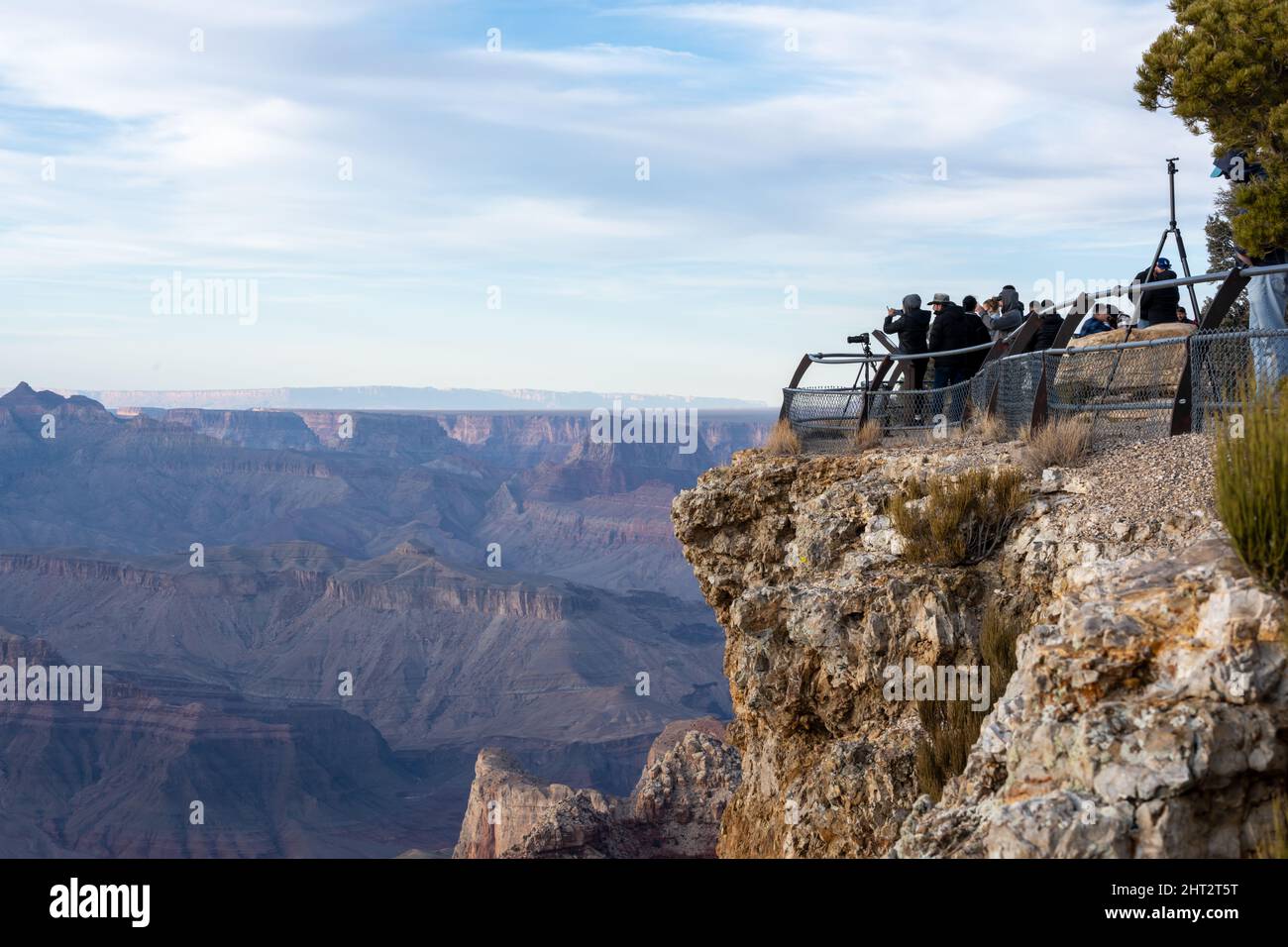 Crowd Of Photographers Gathers For Sunset At Lipan Point along the ...
