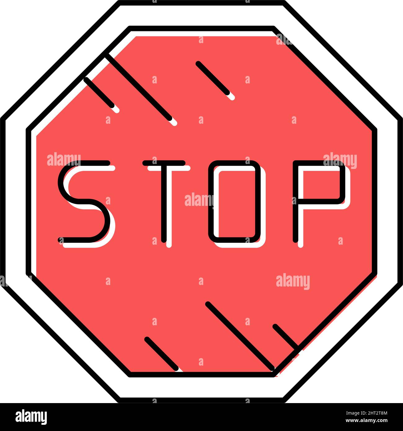 stop road sign color icon vector illustration Stock Vector Image & Art ...