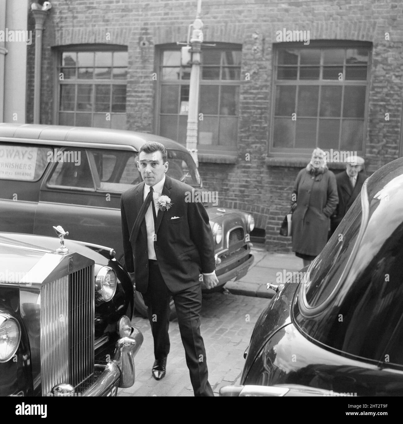Reggie Kray outside his wedding venue at St Paul's Church, London.19th ...