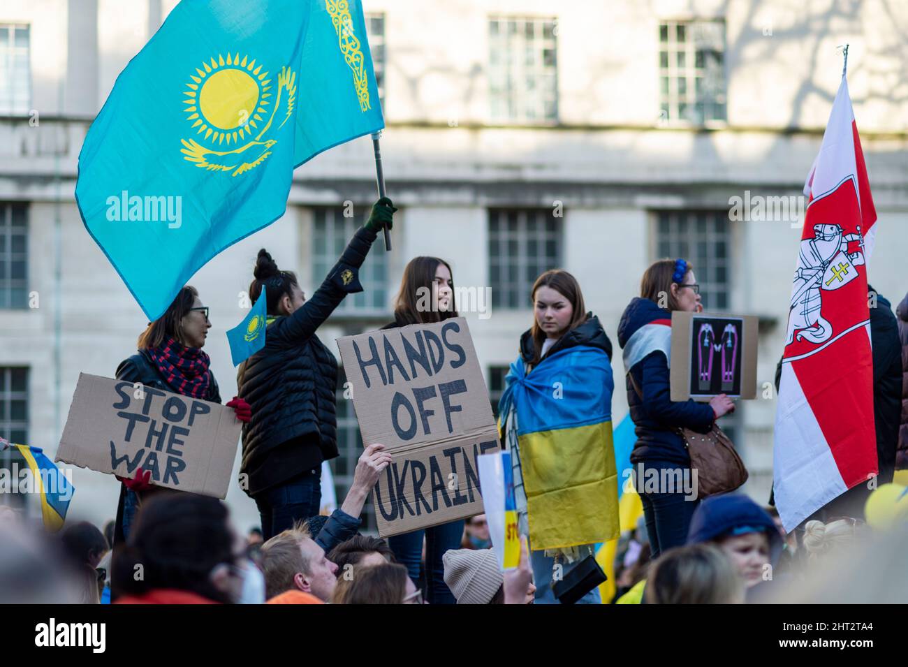 London, UK. 26 February 2022. Ukrainians and supporters of Ukraine ...