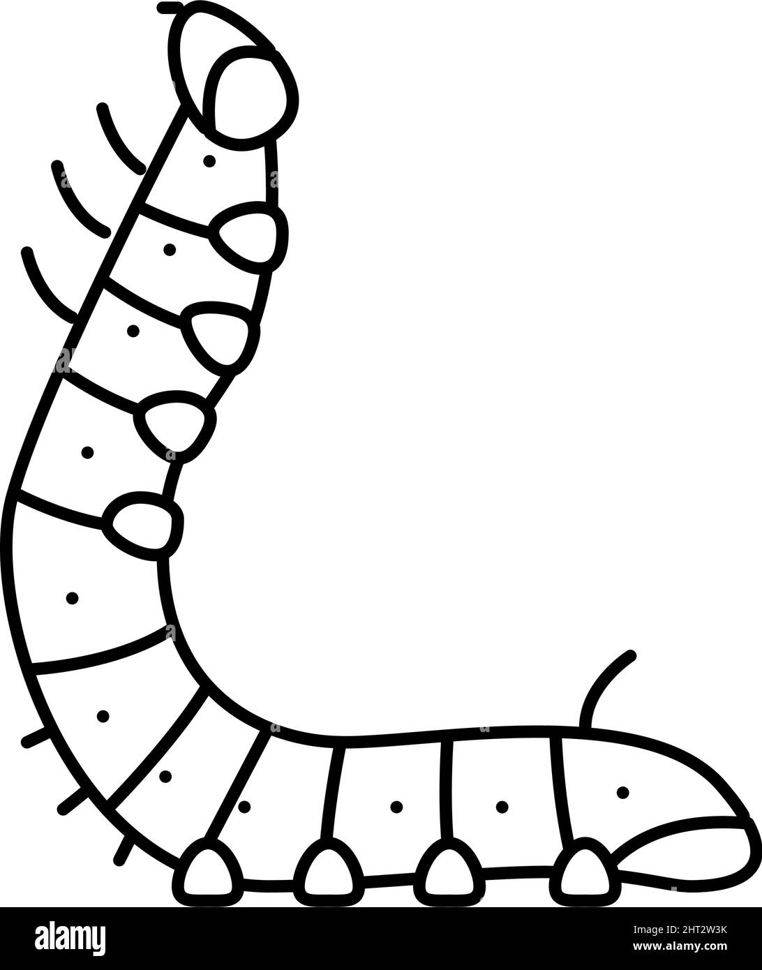 hatchlings silkworm line icon vector illustration Stock Vector Image ...