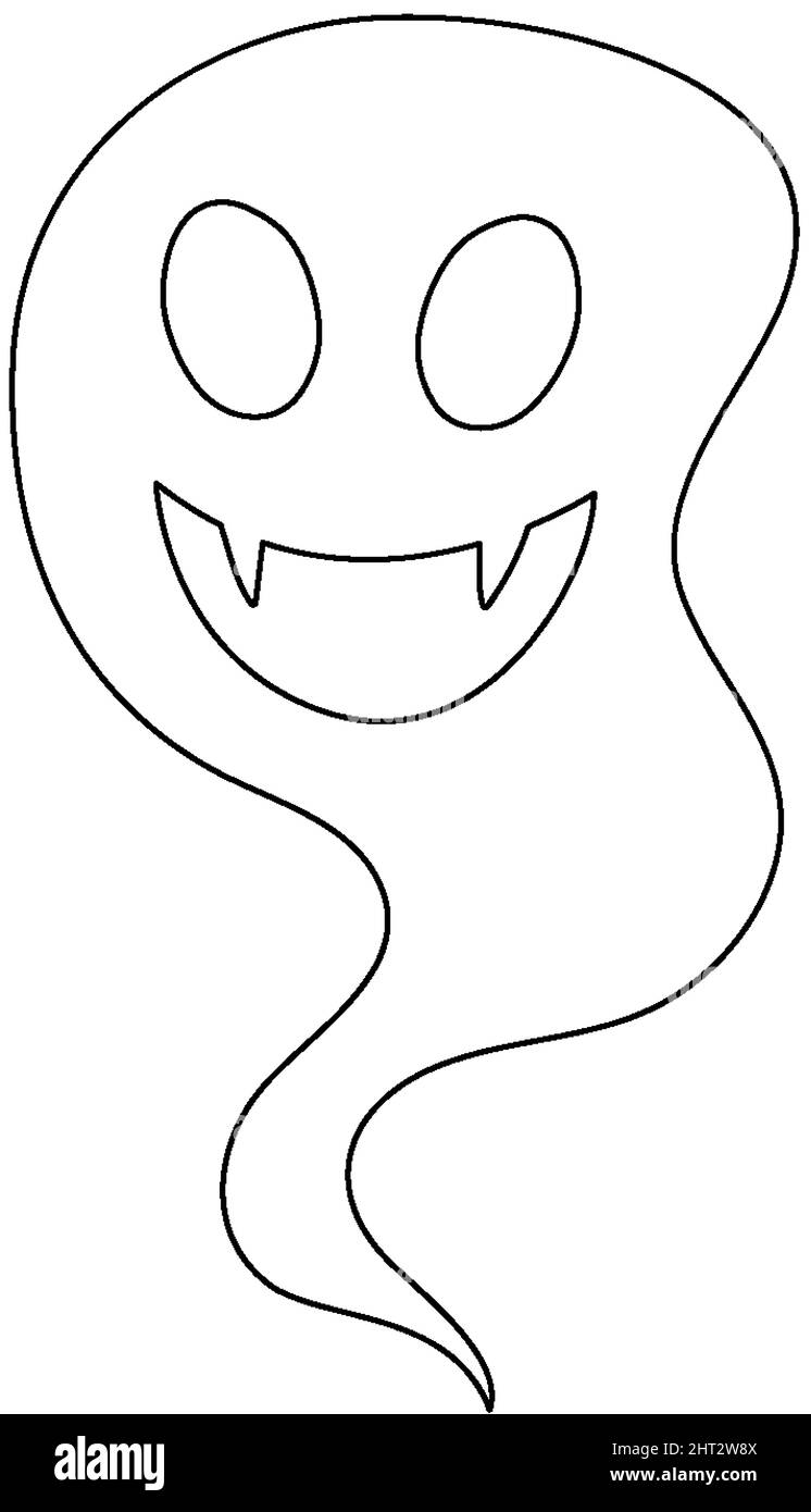 Ghost doodle outline for colouring illustration Stock Vector Image ...