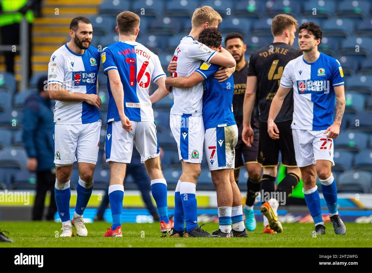 #Blackburn Rovers celebrate the win Stock Photo - Alamy