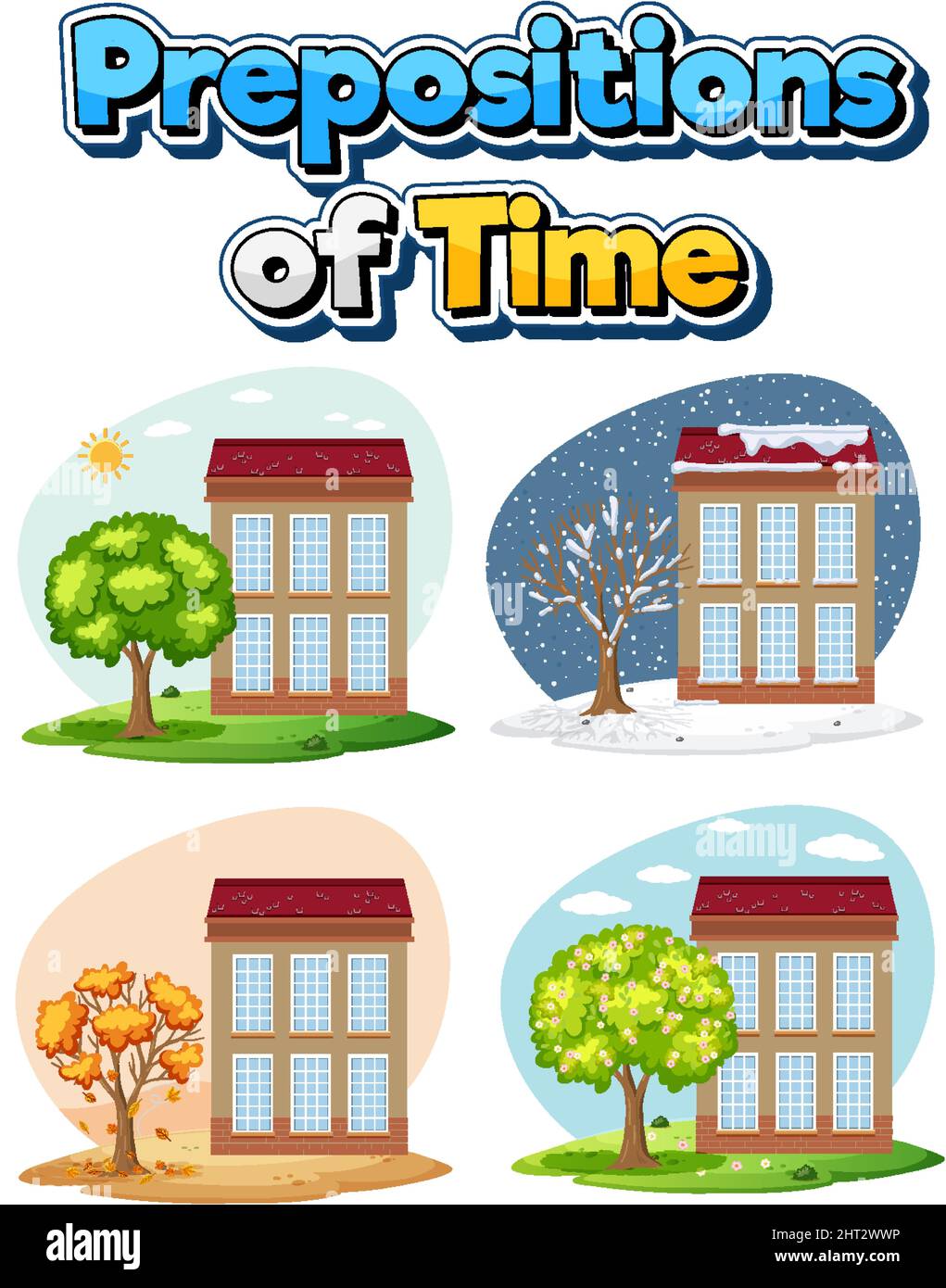 Preposition of time poster design illustration Stock Vector Image & Art ...