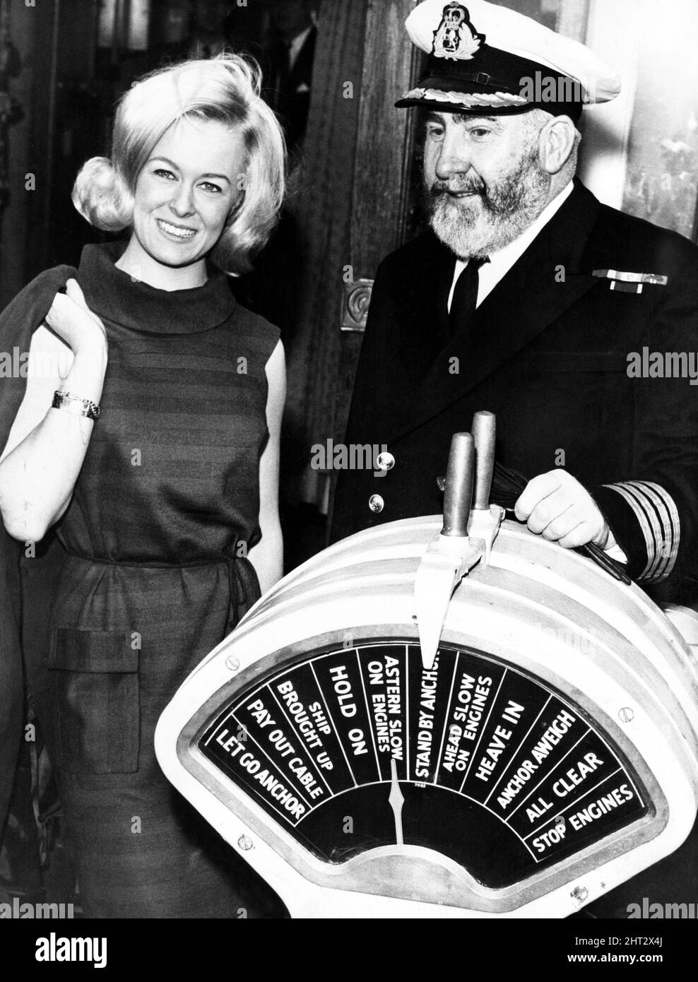 Miss Liverpool, Maureen Martin, with Commodore William E Warwick CBE RD ...
