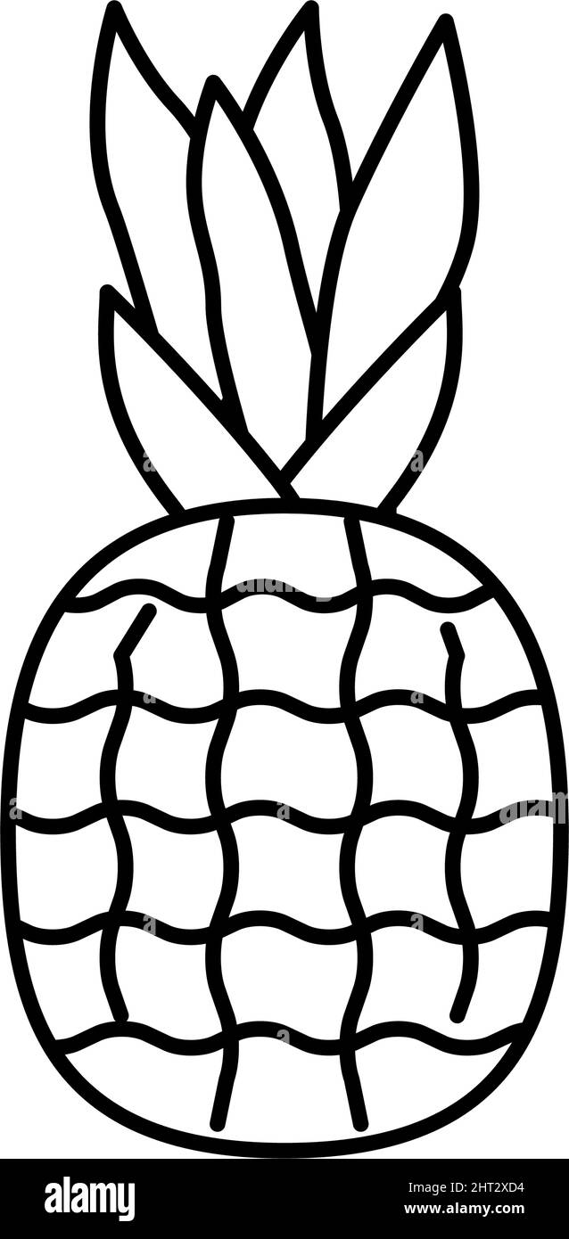 pineapple tropical fruit line icon vector illustration Stock Vector ...