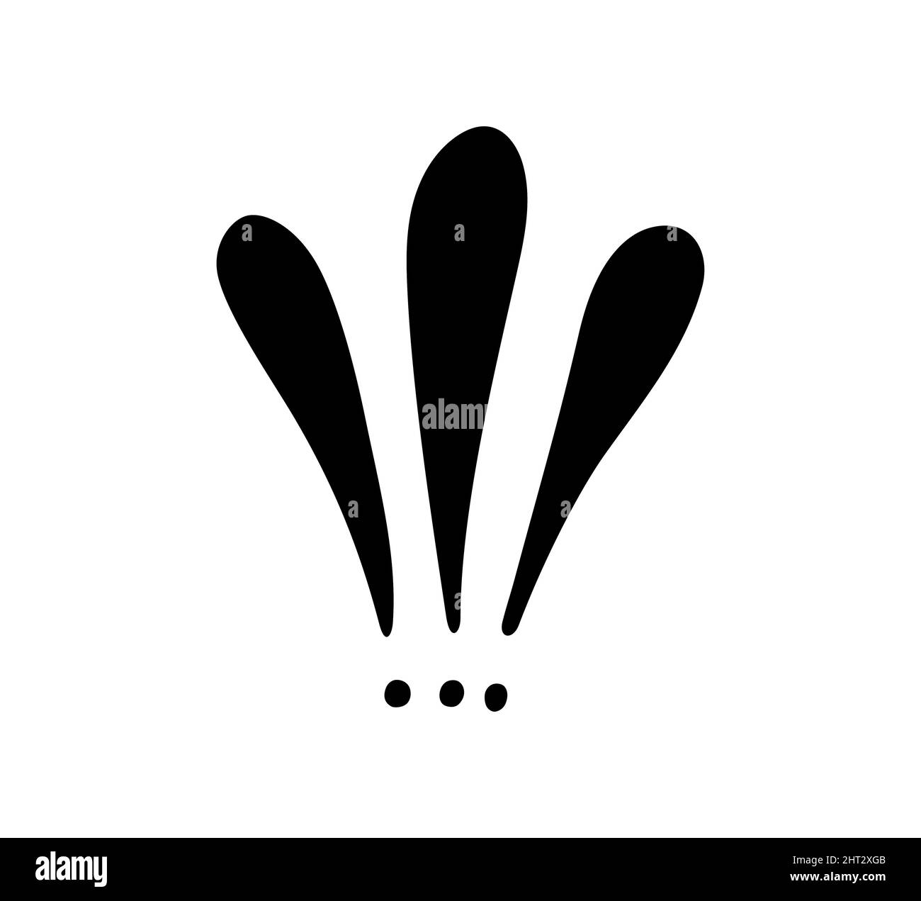 Hand drawn exclamation mark. Hazard warning hand draw symbol. Attention ...