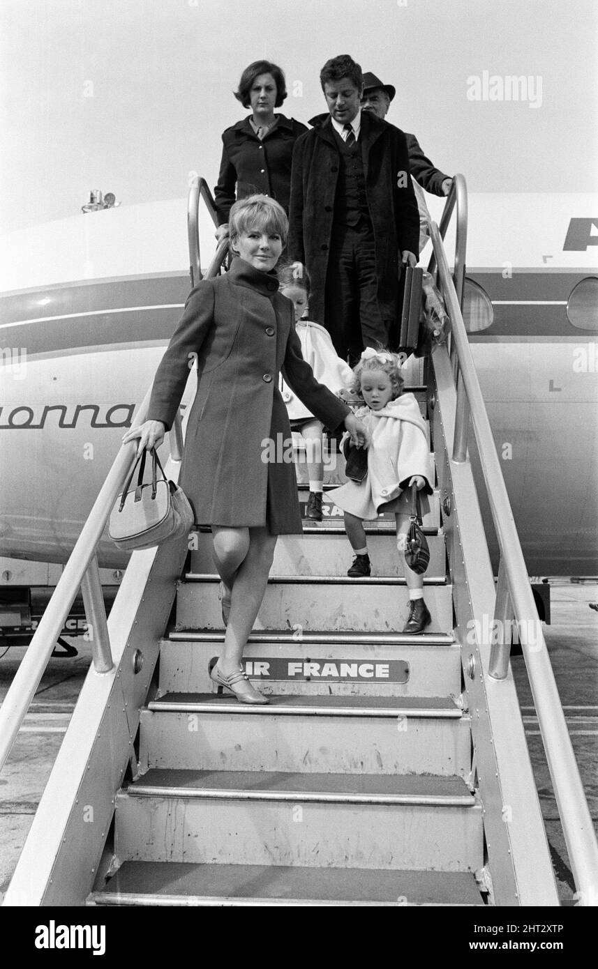 Petula Clark arriving at London Airport from Paris with her two ...