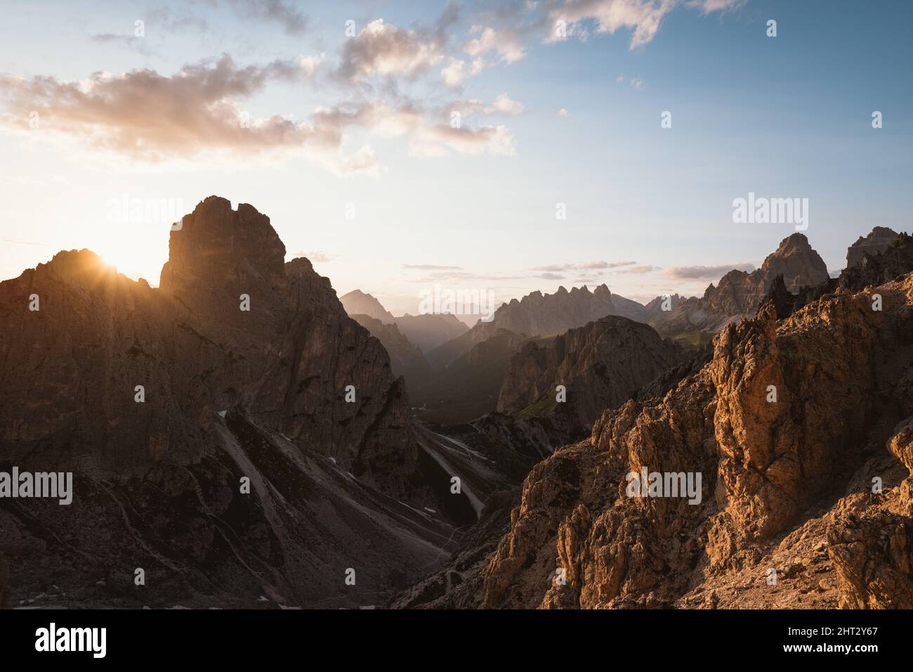 Beautiful scenery of mountain ranges in Dobbiaco, Dolomites during ...