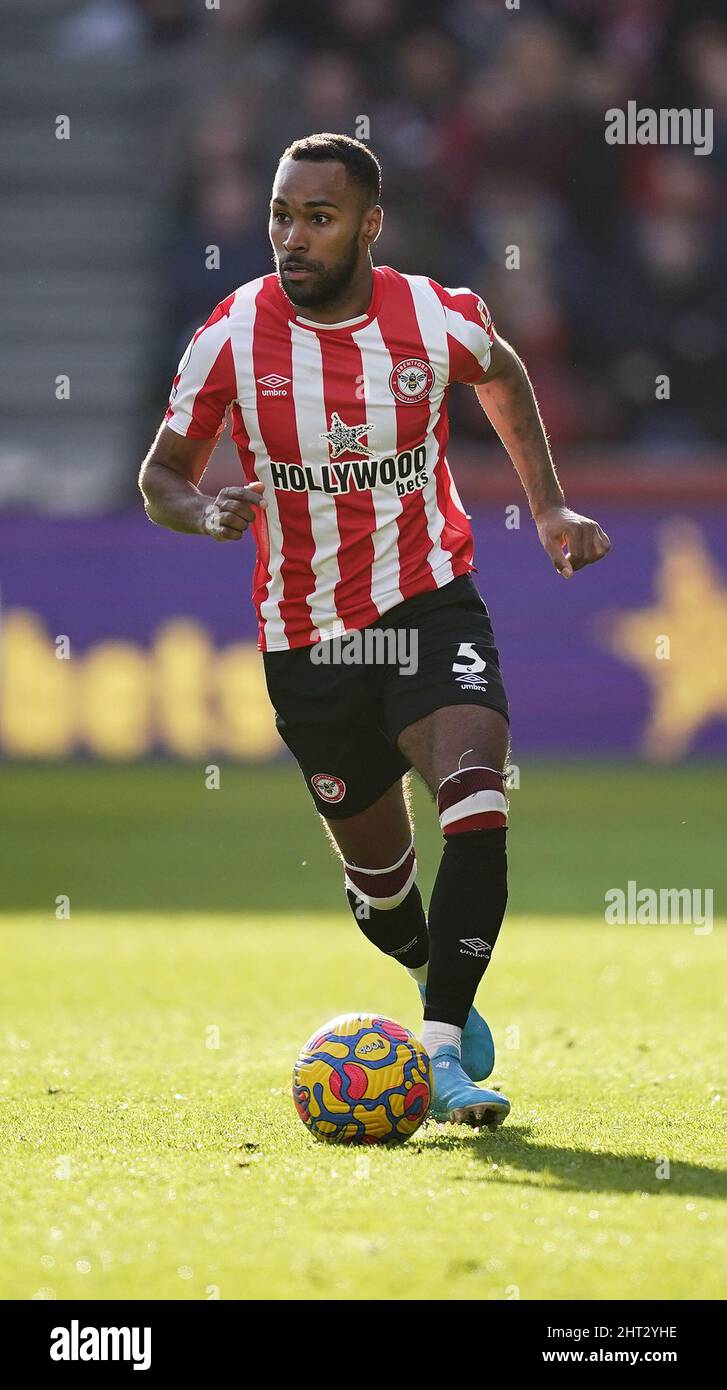 Brentford's Rico Henry in action during the Premier League match at the ...