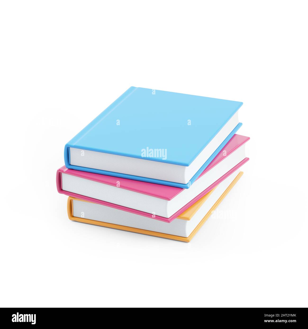 3d illustration of stack of books, isolated on white background Stock ...