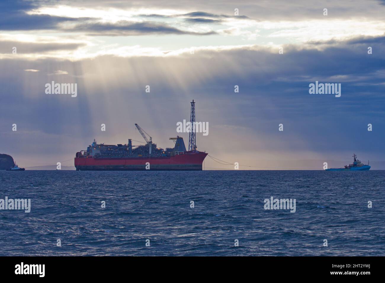 Beautiful view of Oil and gas FPSO (floating production storage and ...