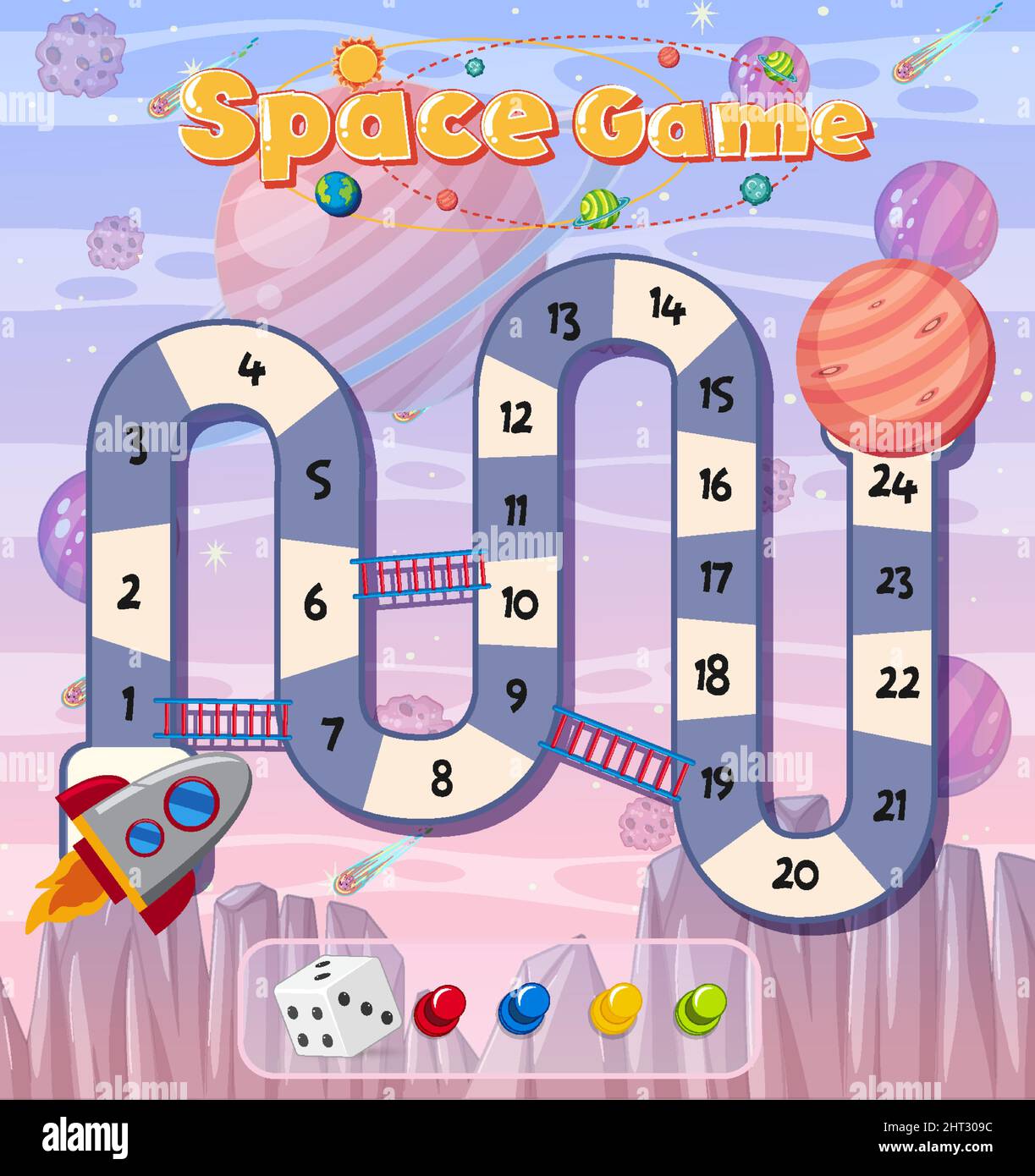 Space maze puzzle game template illustration Stock Vector Image & Art ...