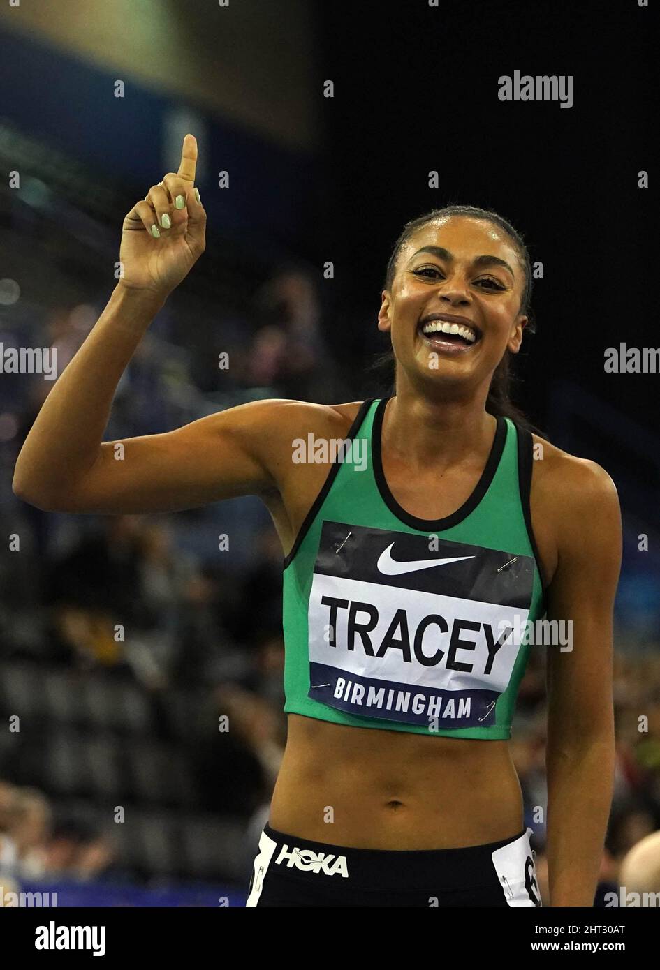 Adelle Tracey celebrates after winning the Women's 1500m final during ...