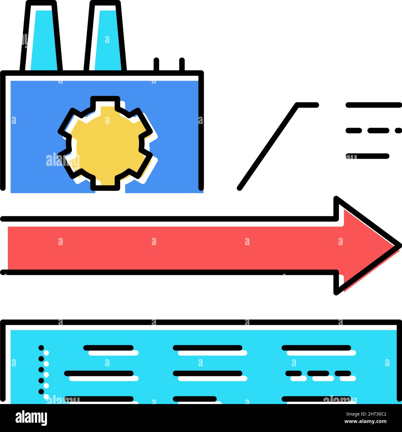 manufacturing linear economy color icon vector illustration Stock ...