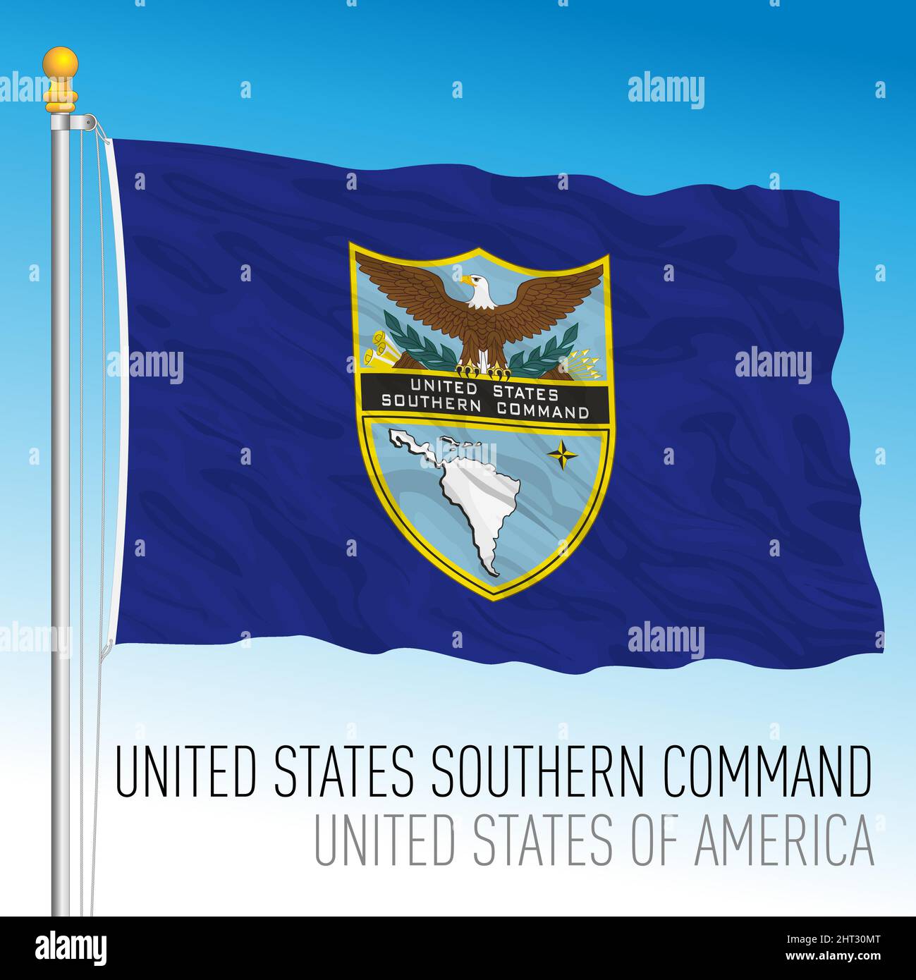 United States Southern Command flag, USA, vector illustration Stock ...