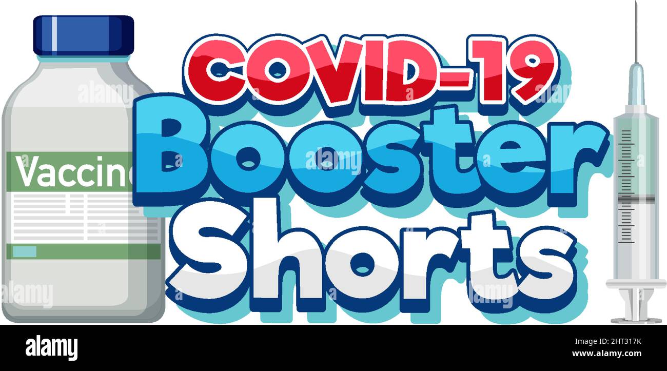Booster shorts covid 19 vaccine logo illustration Stock Vector Image ...