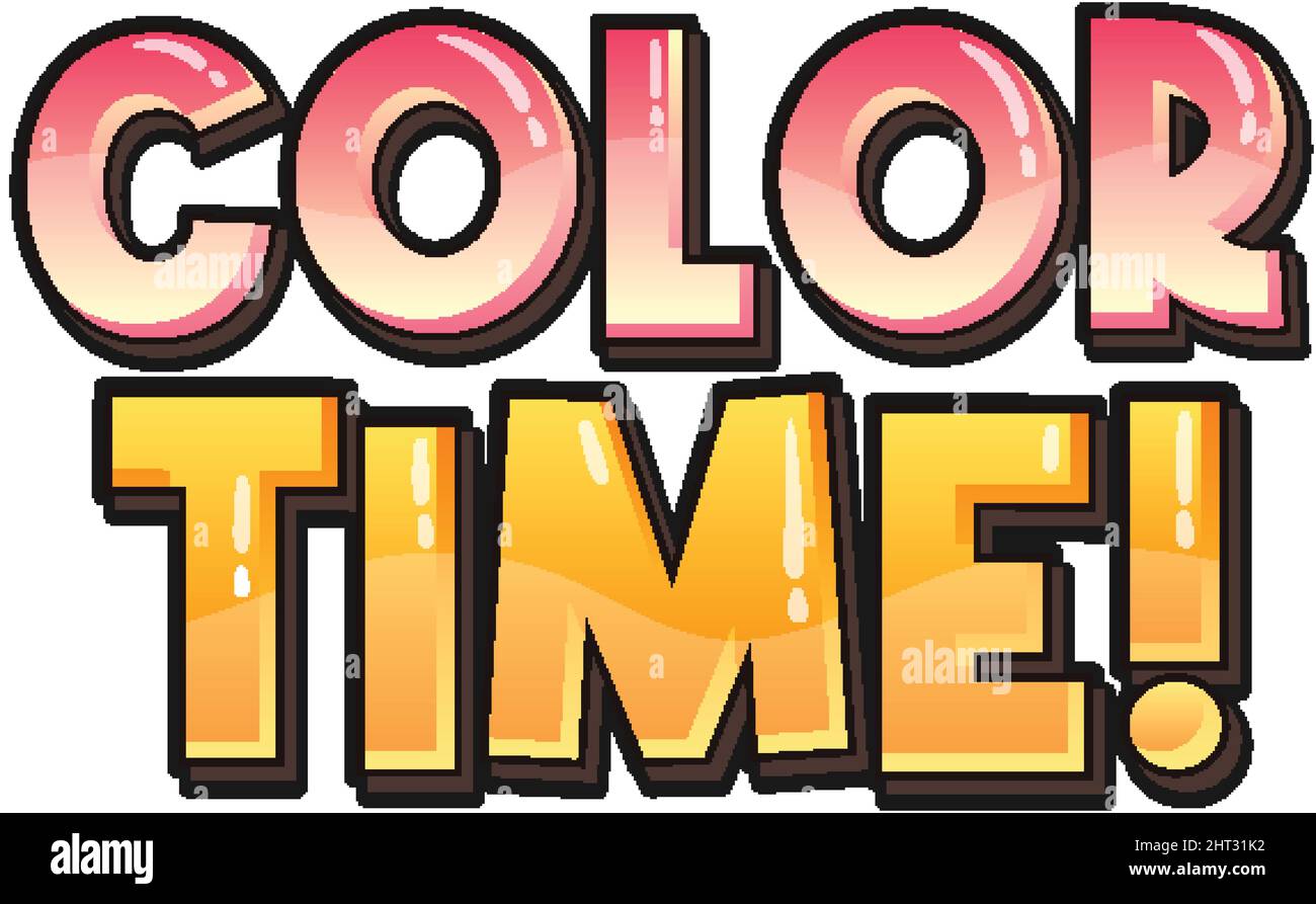 Color time text banner on white background illustration Stock Vector ...