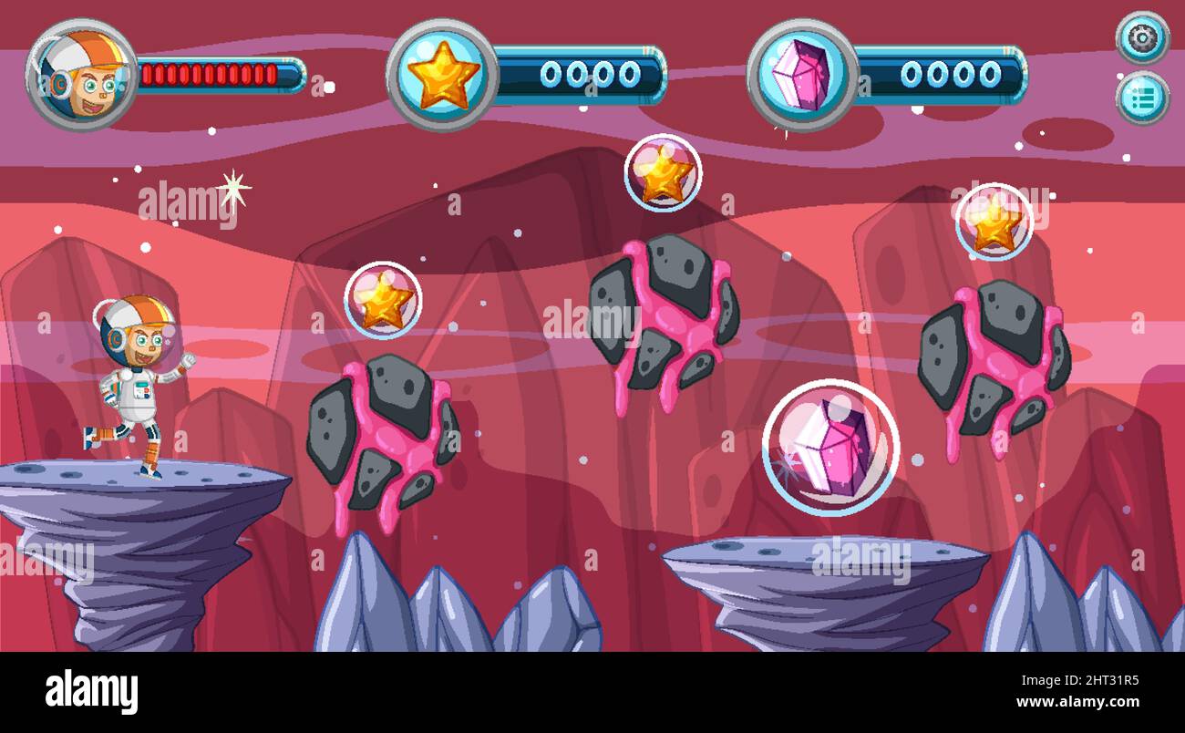 A Game Template Galaxy Space Scene illustration Stock Vector Image ...