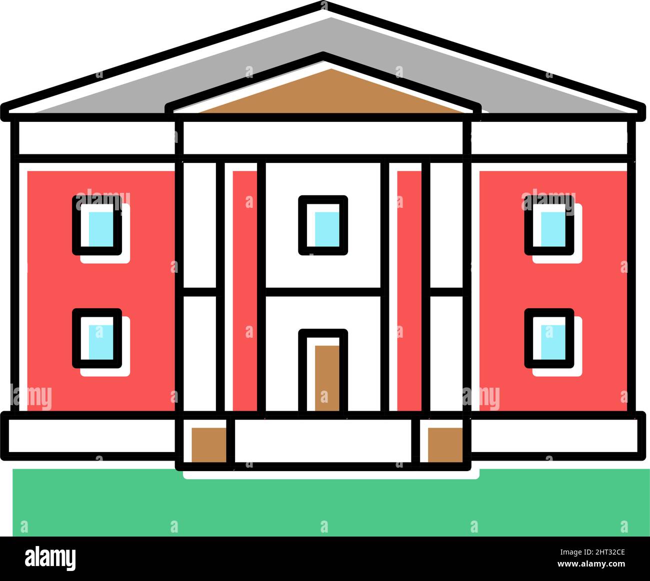 greek revival house color icon vector illustration Stock Vector Image ...