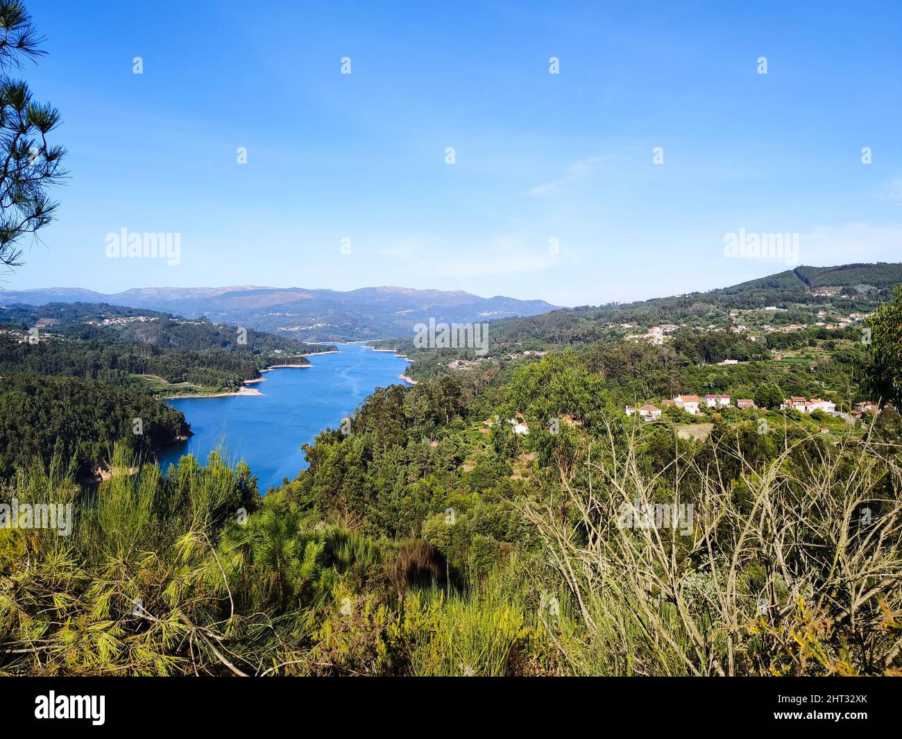 Aerial view of the Douro river in the beautiful nature in Spain Stock ...