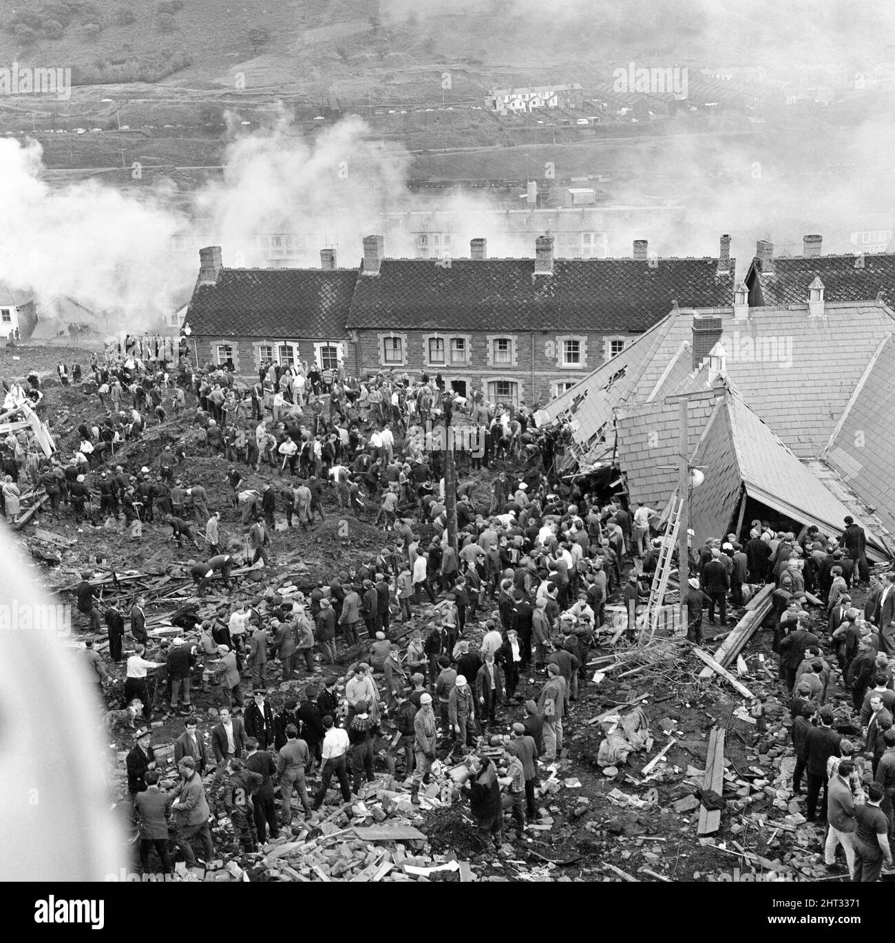 Aberfan, South Wales, circa 21st October 1966 Aerial picture showing ...