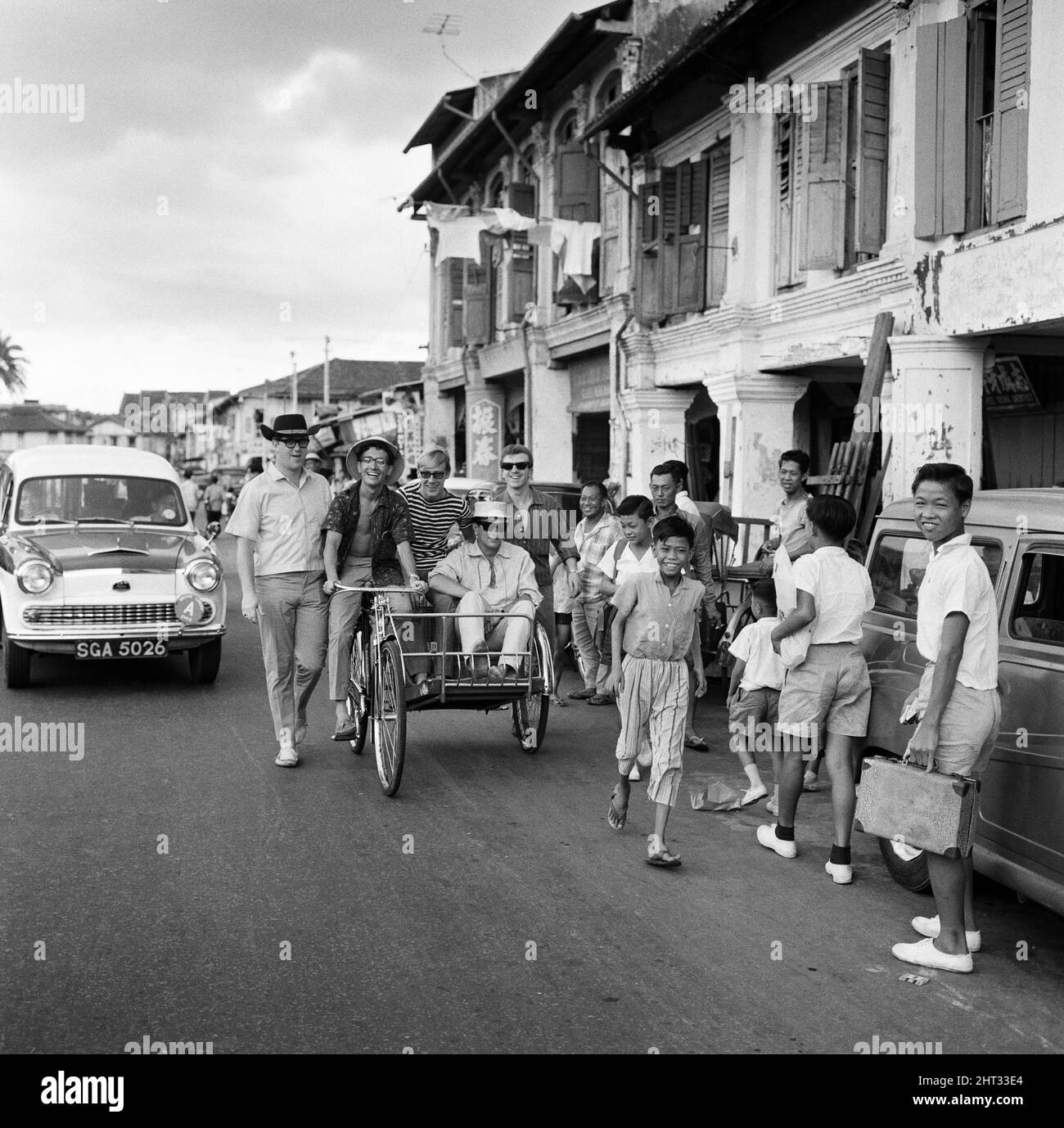 Manchester pop group Freddie and the Dreamers pictured in Singapore ...