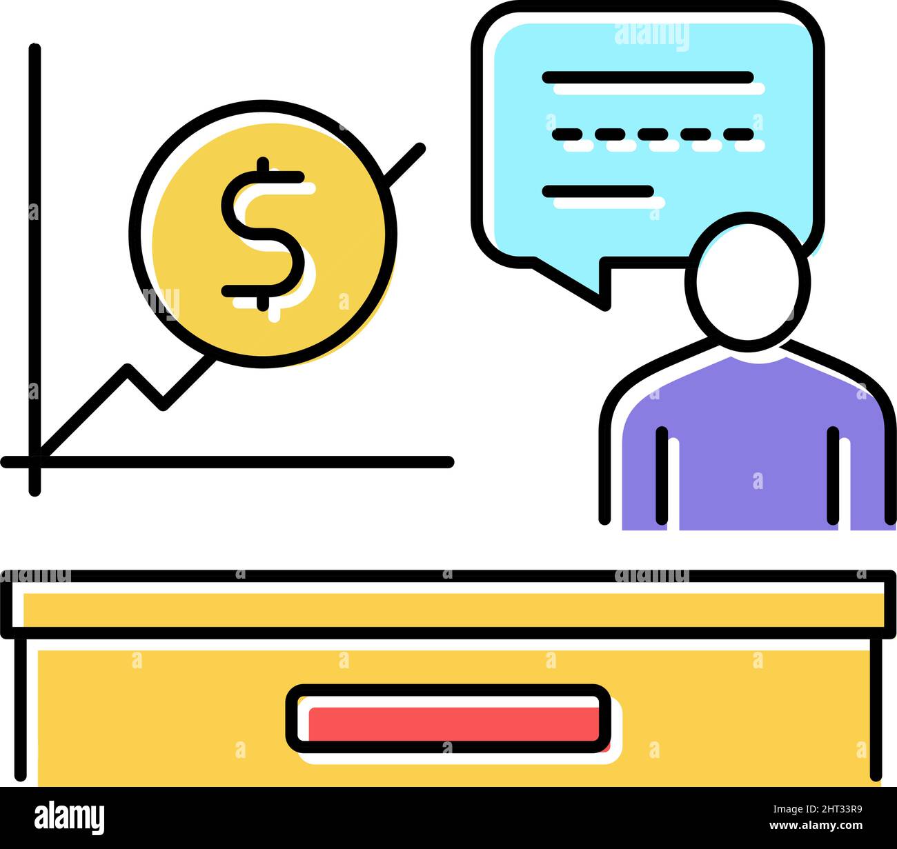 financial news color icon vector illustration Stock Vector Image & Art ...