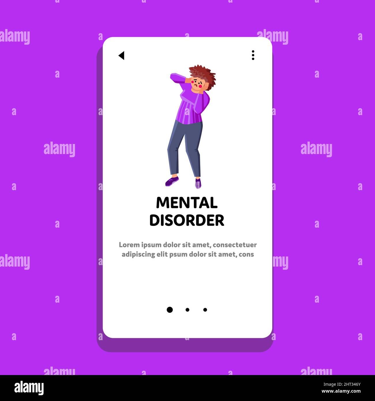 Mental Disorder Psychology Problem Has Girl Vector Stock Vector Image ...