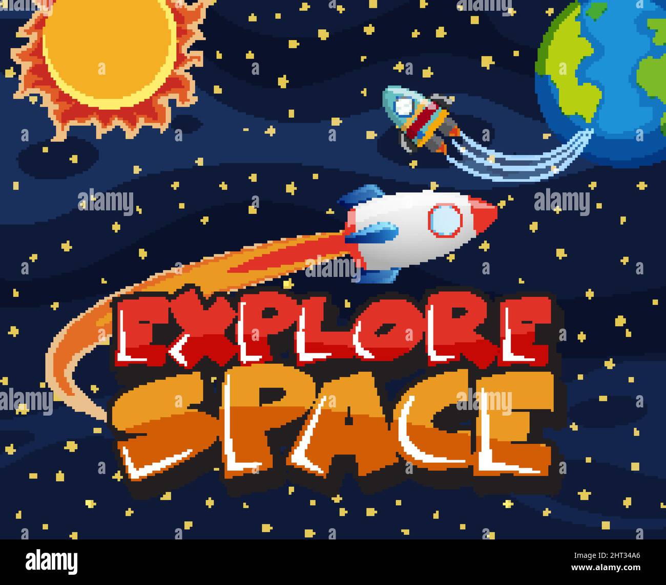 Space element in space background illustration Stock Vector Image & Art ...
