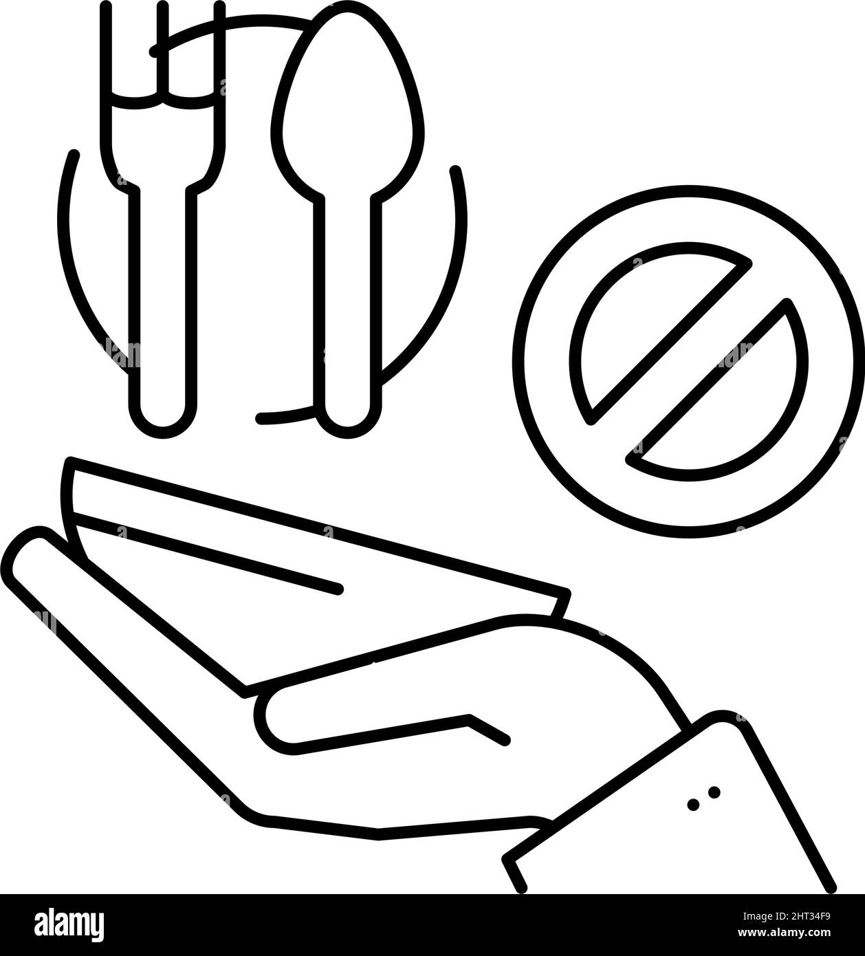 hungry poverty problem line icon vector illustration Stock Vector Image ...