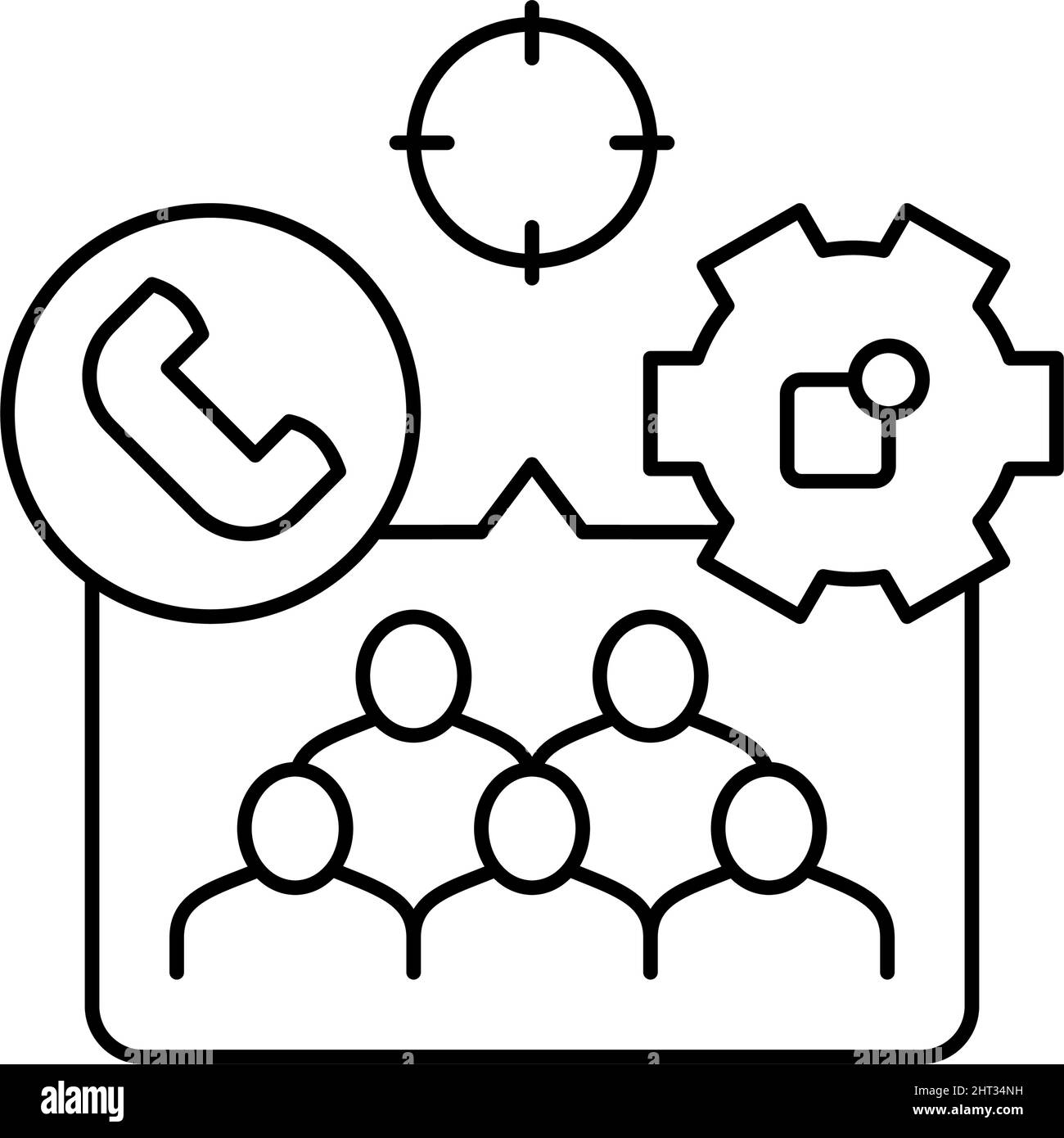 crm target advertisement line icon vector illustration Stock Vector ...