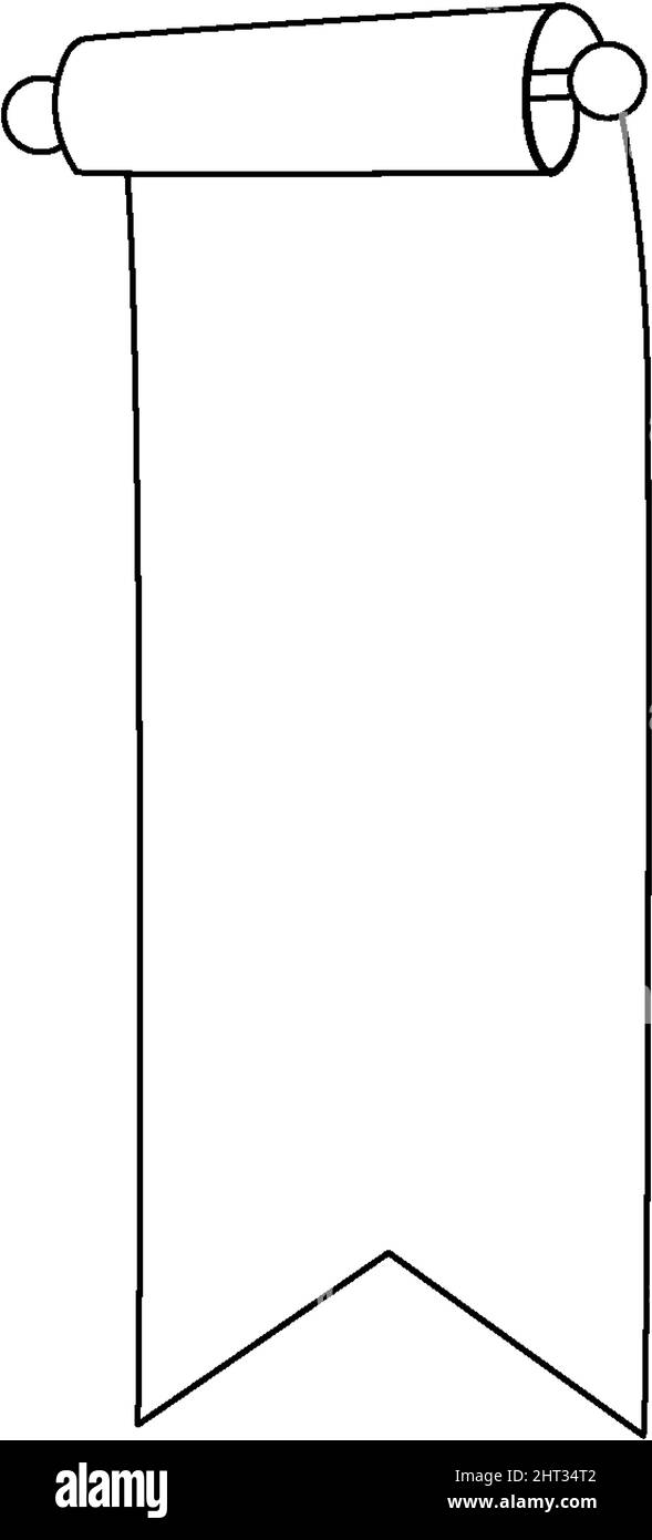 Paper scroll doodle outline for colouring illustration Stock Vector ...