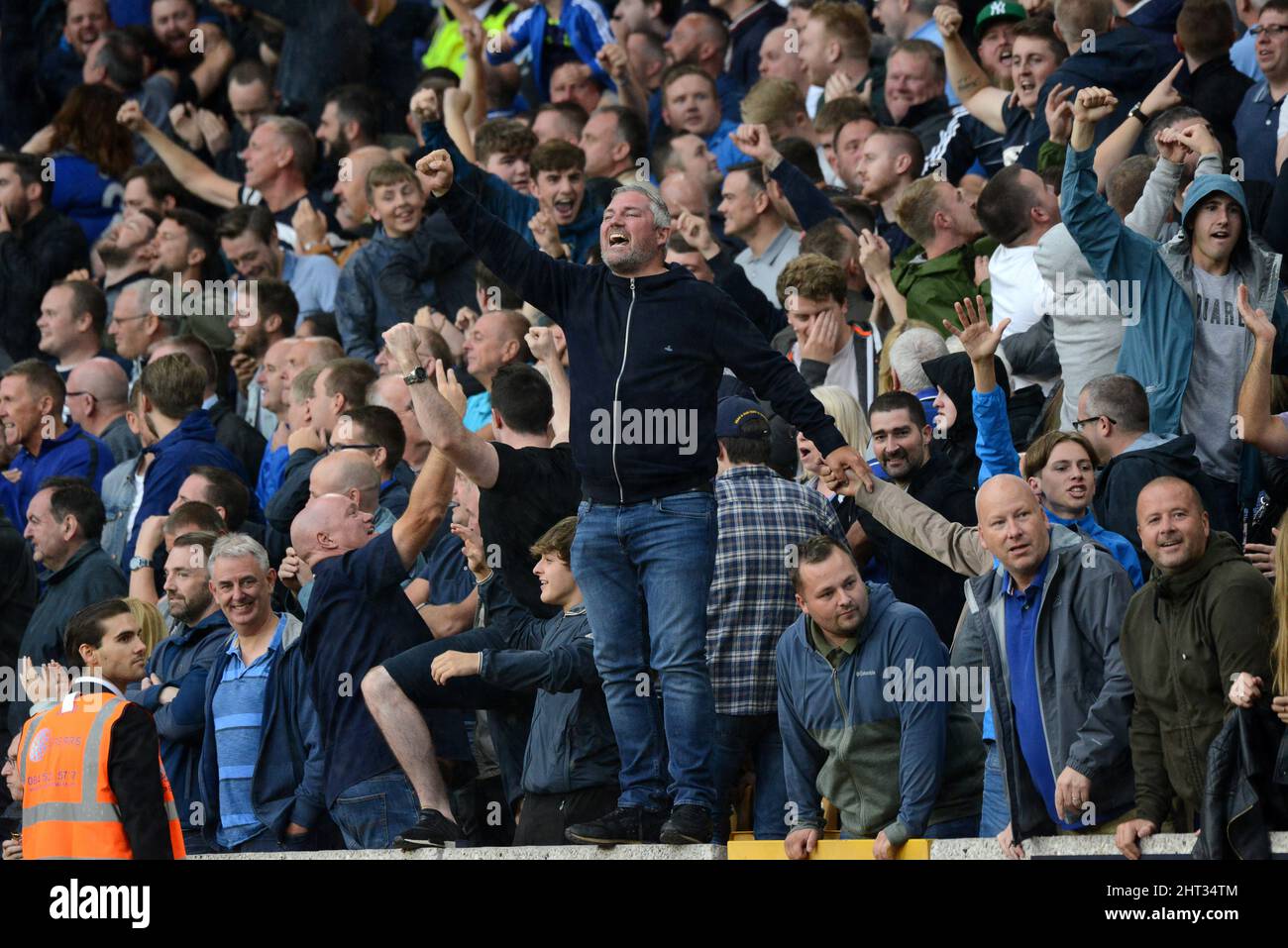 Everton football club fans supporters at Molineux 11/08/2018 - English ...