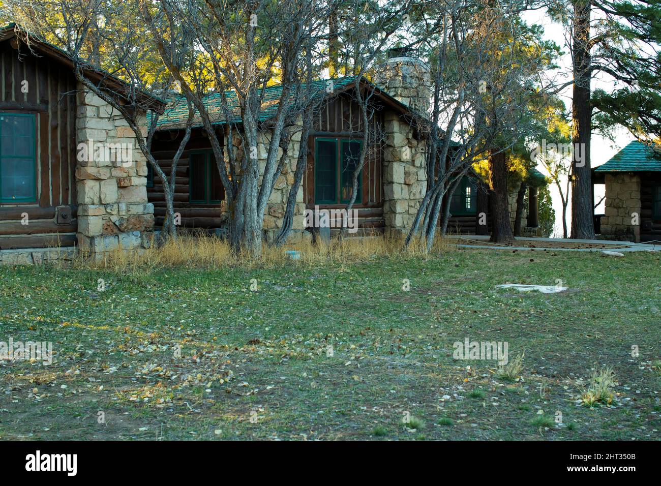 The complex here consists of a main lodge building, 23 deluxe cabins ...