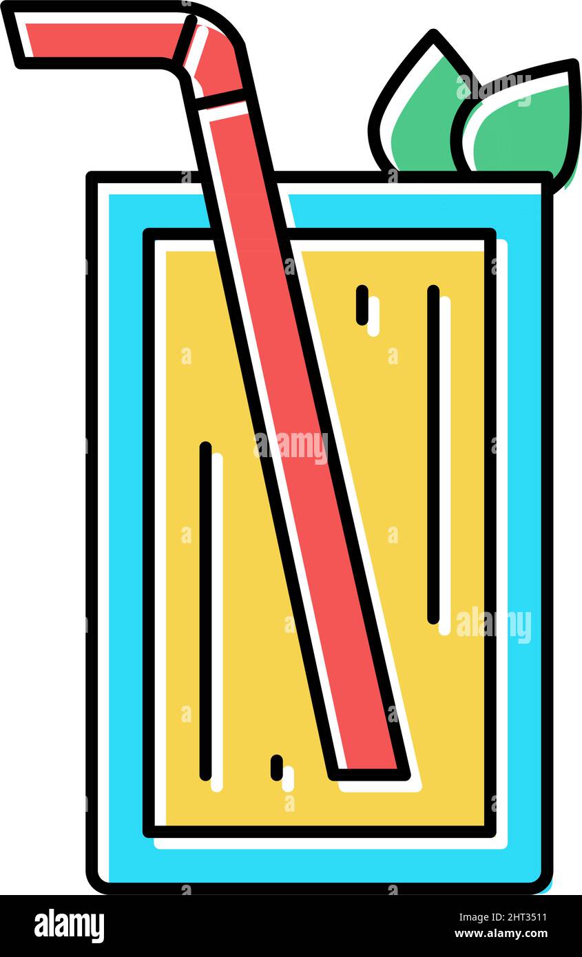 exotic cocktail summer drink color icon vector illustration Stock ...
