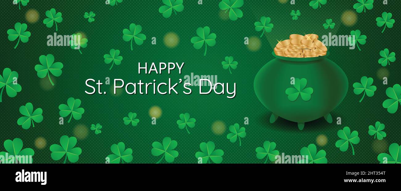Happy St. Patrick's Day Banner Flyer vector illustration. Website ...