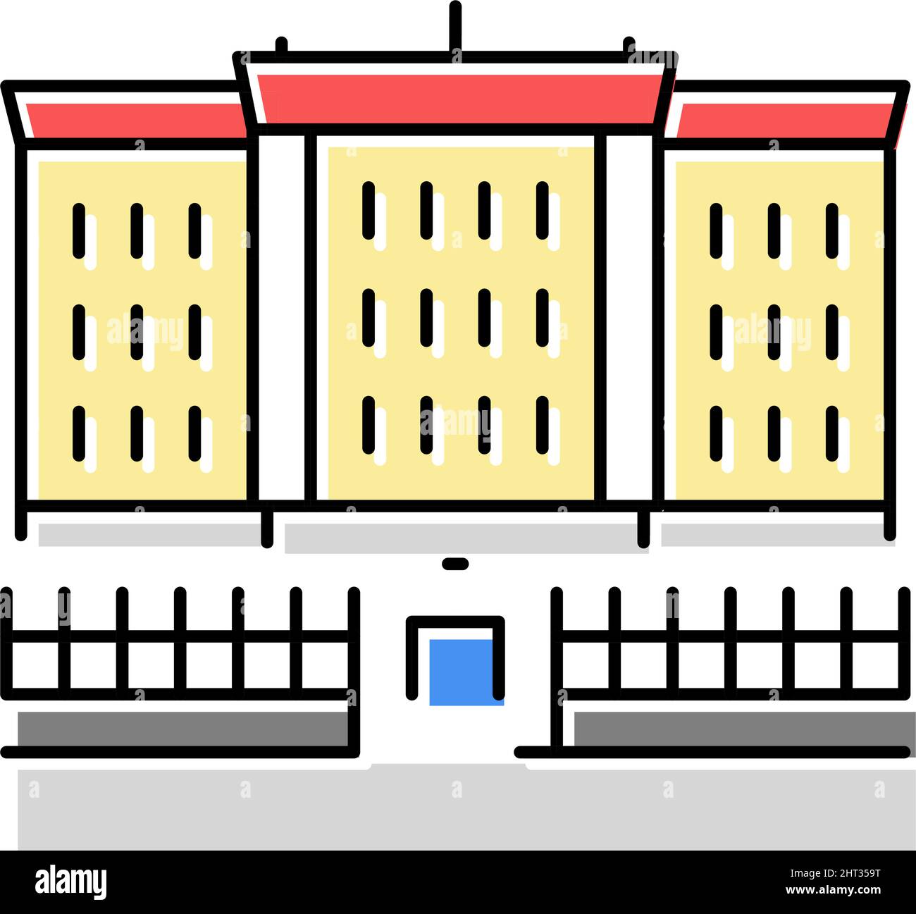 university college building education color icon vector illustration ...