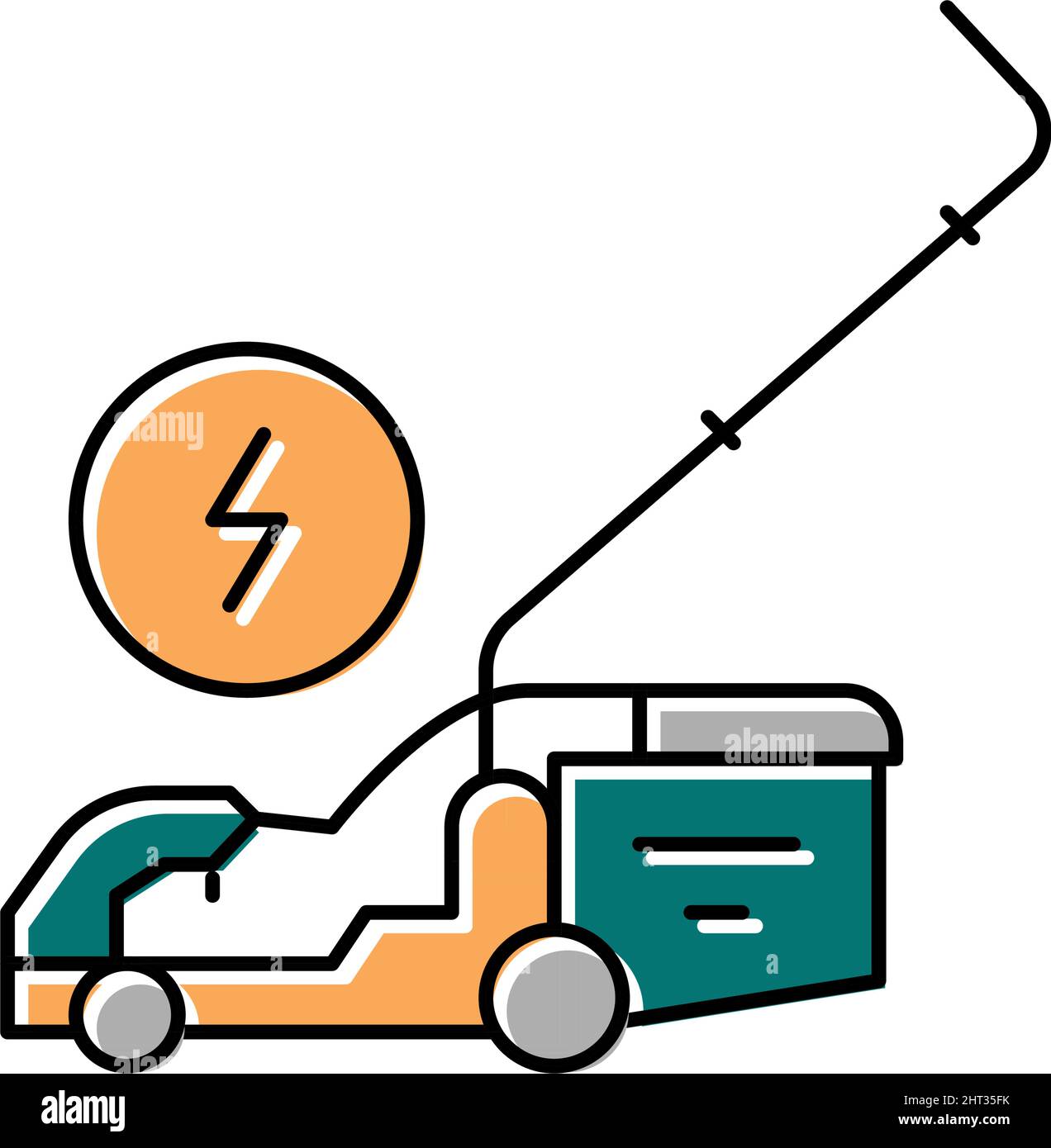 electrical lawn mower color icon vector illustration Stock Vector Image ...