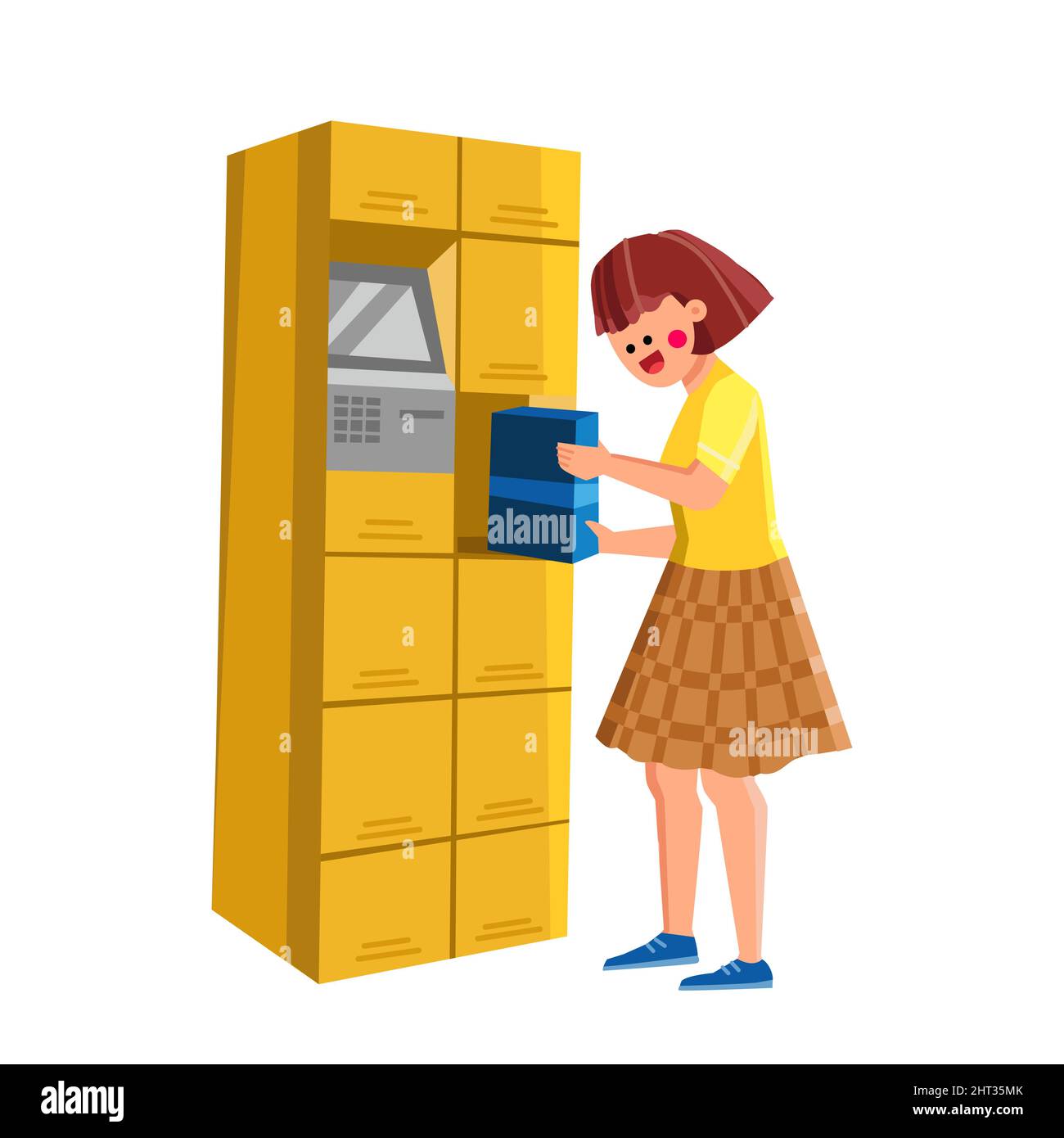 Locker Self Service Storage Cabinet Tool Vector Stock Vector Image ...