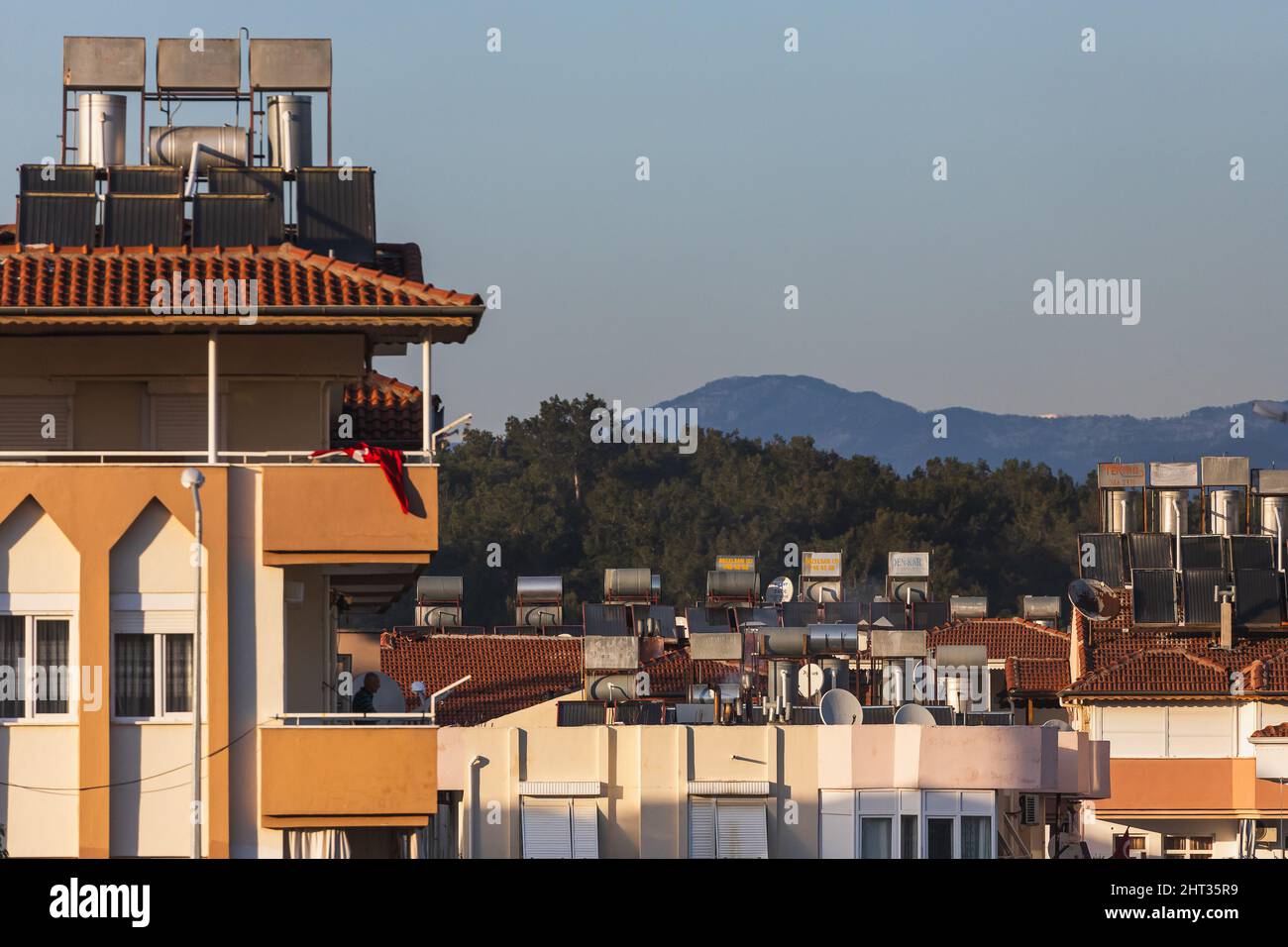 Side; Turkey – February 06 2022 : Colorful Turkish streets, low house ...